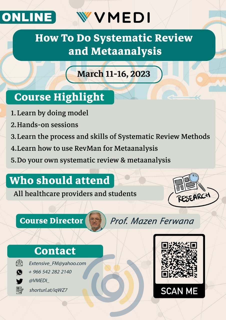 📢 how to do systematic review and meta-analysis 💻أونلاين - منصة ارتقاء